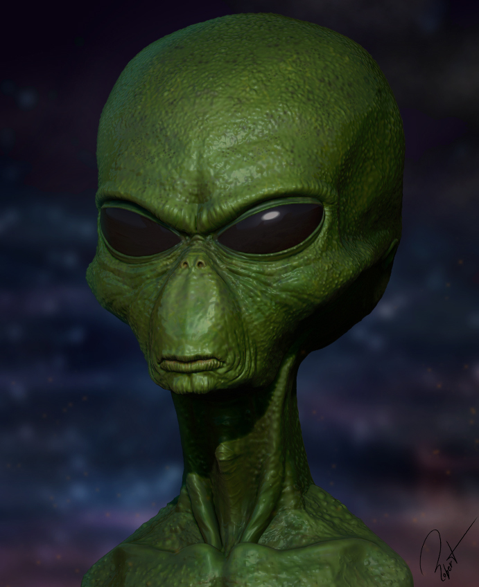 STL file Gray Alien Head Bust 👽・Model to download and 3D print・Cults