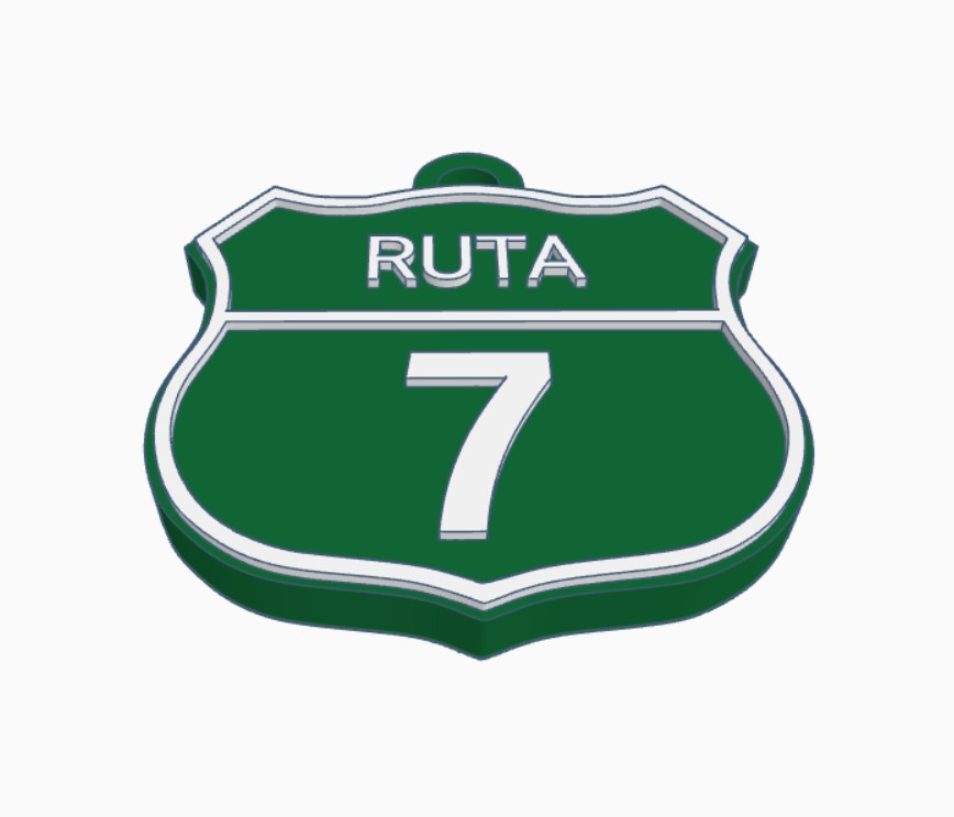 Archivo STL Letrero Ruta 7 / Llavero 🔑 ・Modelo de impresión 3D para ...