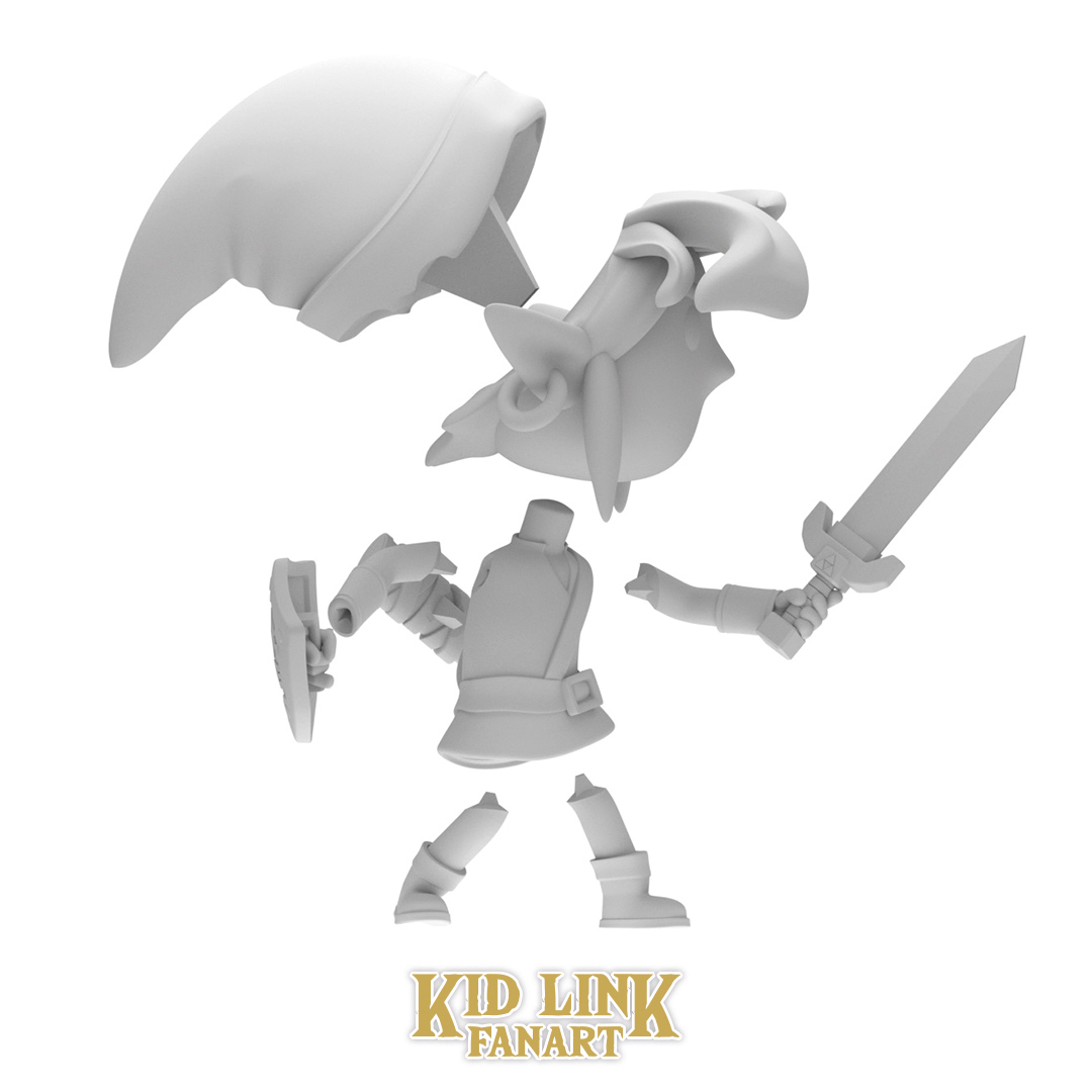 🔗 KID LINK - FIGHT POSE - FANART - ZELDA・Free STL File for ・Cults