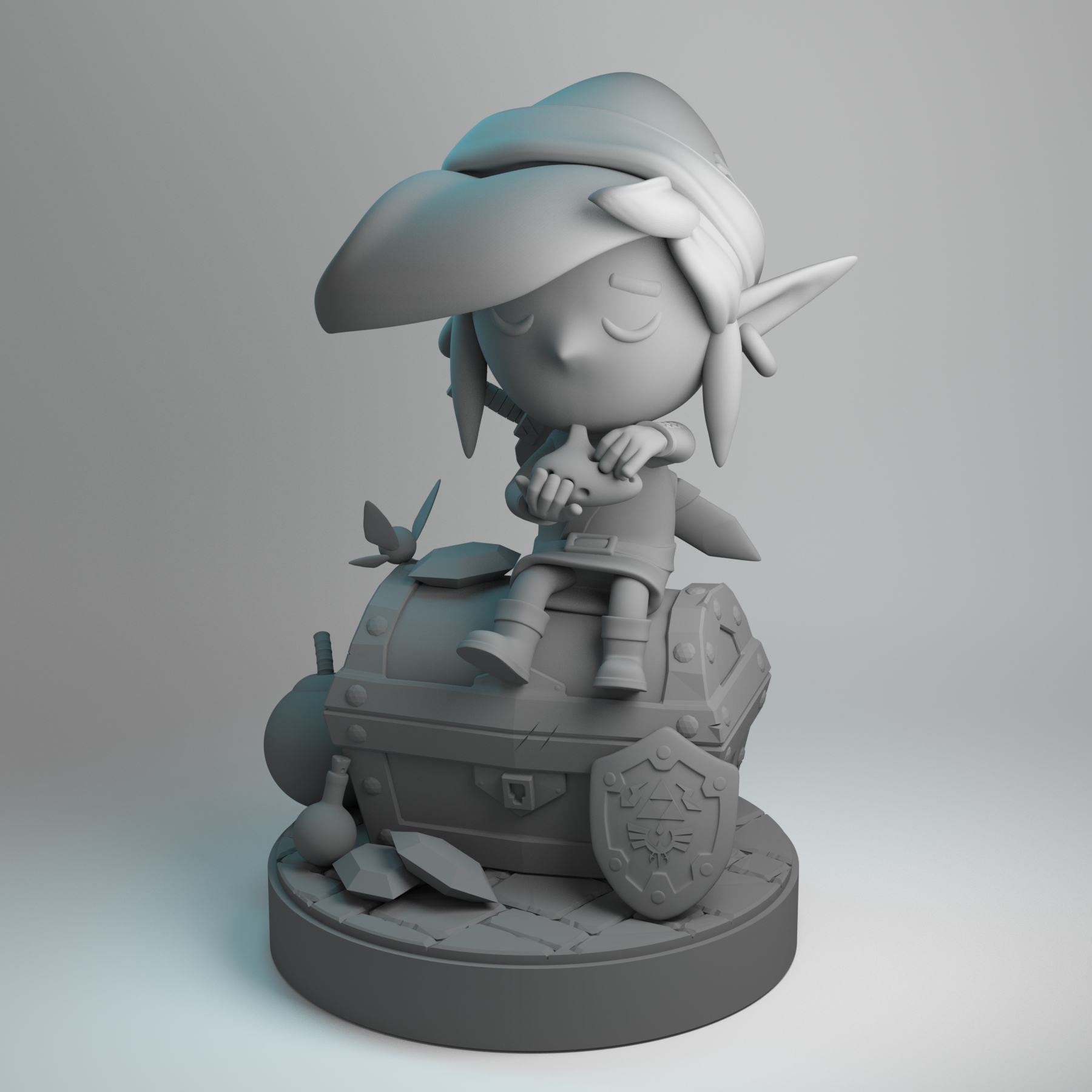 🔗 KID LINK - SITDOWN POSE - FANART - ZELDA・Free STL File for ・Cults