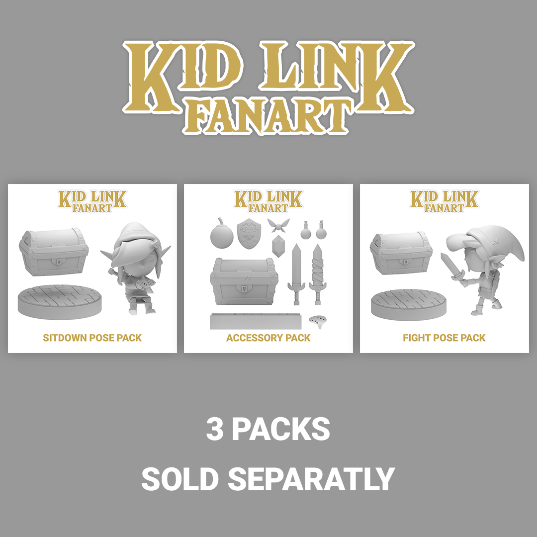 🔗 KID LINK - ACCESSORY PACK - FANART - ZELDA・Free STL File for ・Cults