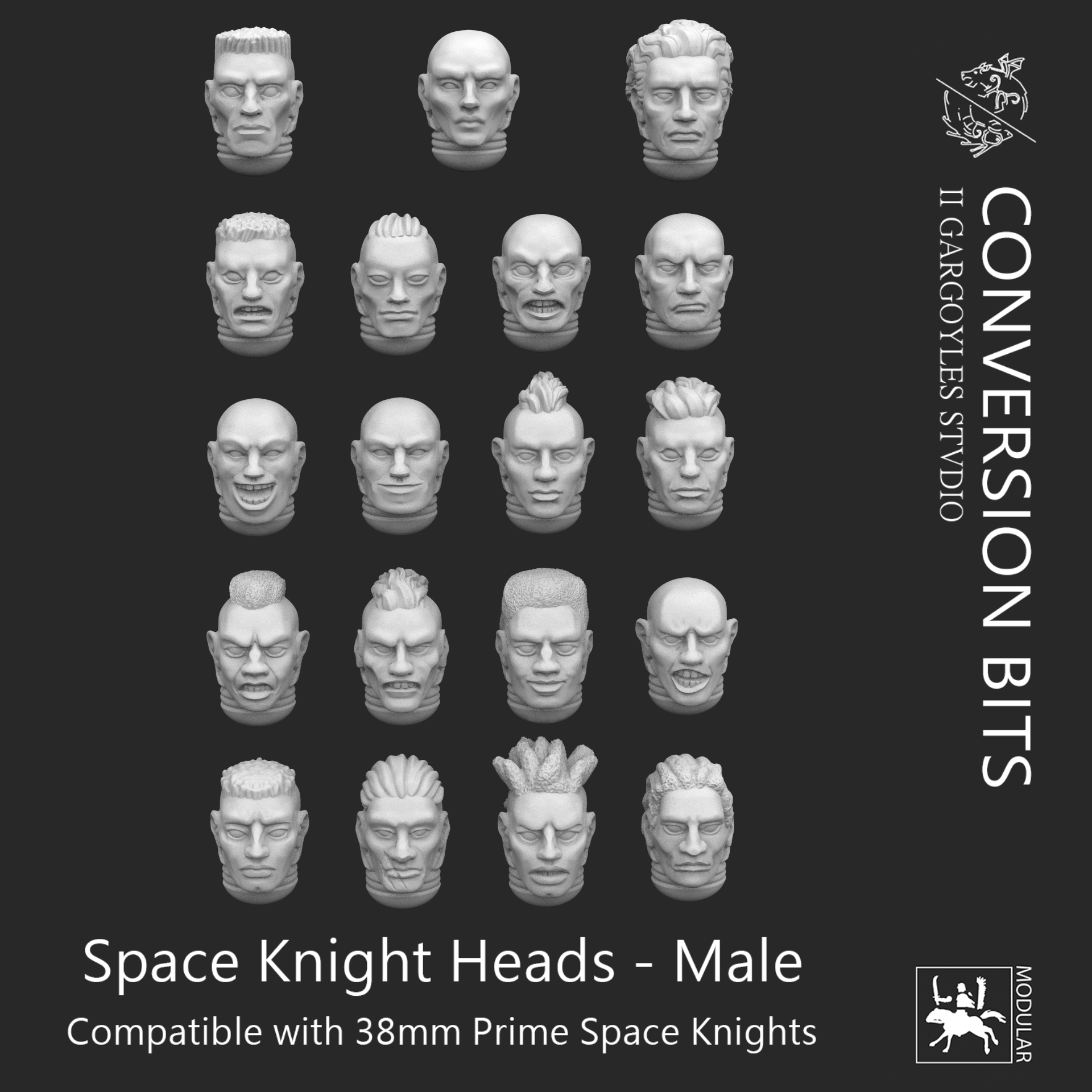 🛰 Space Knights Head Pack・ 3D File for ・Cults