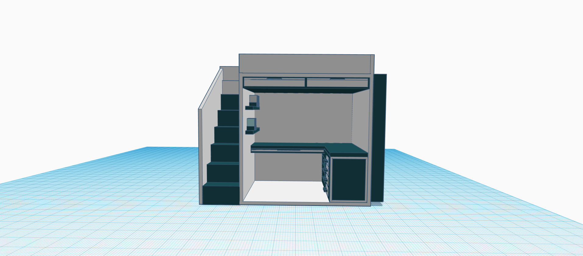 🛏️ Loft Bed with Desk and Storage・Free STL File for ・Cults