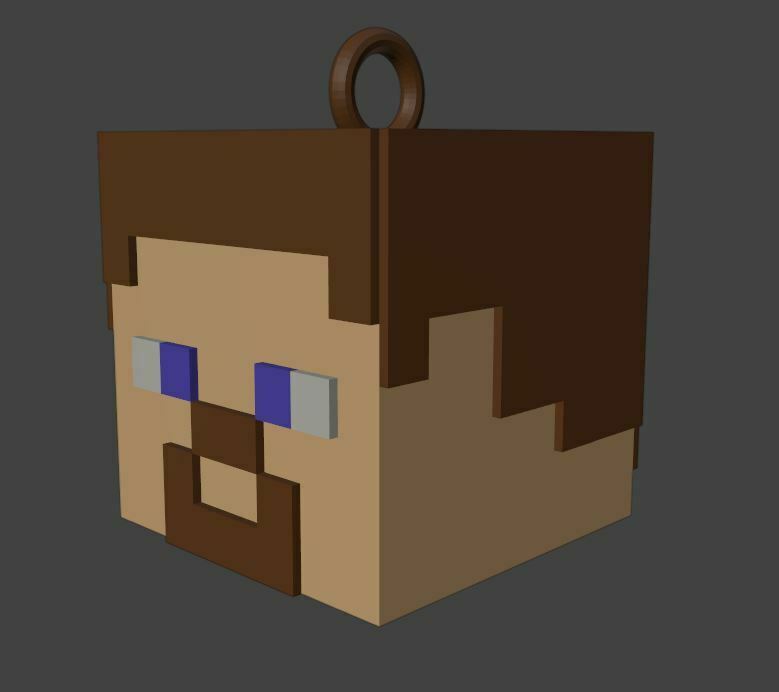 🗝️ Steve Minecraft - Keyring・文件用于 3D ・Cults