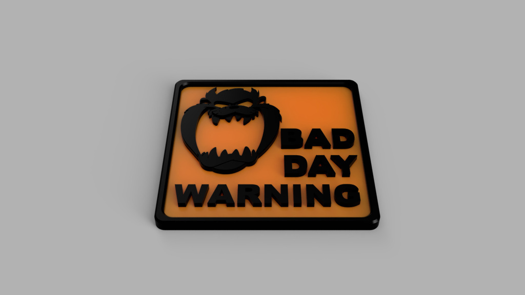 Archivo STL Señal de advertencia de mal día de Taz 🏠 ・Design para ...