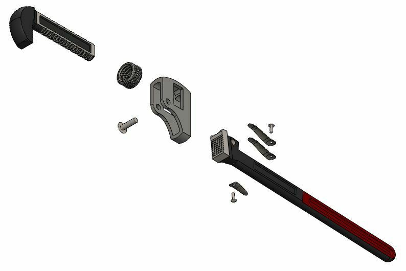 🔧 Pipe wrench・ STL File for ・Cults
