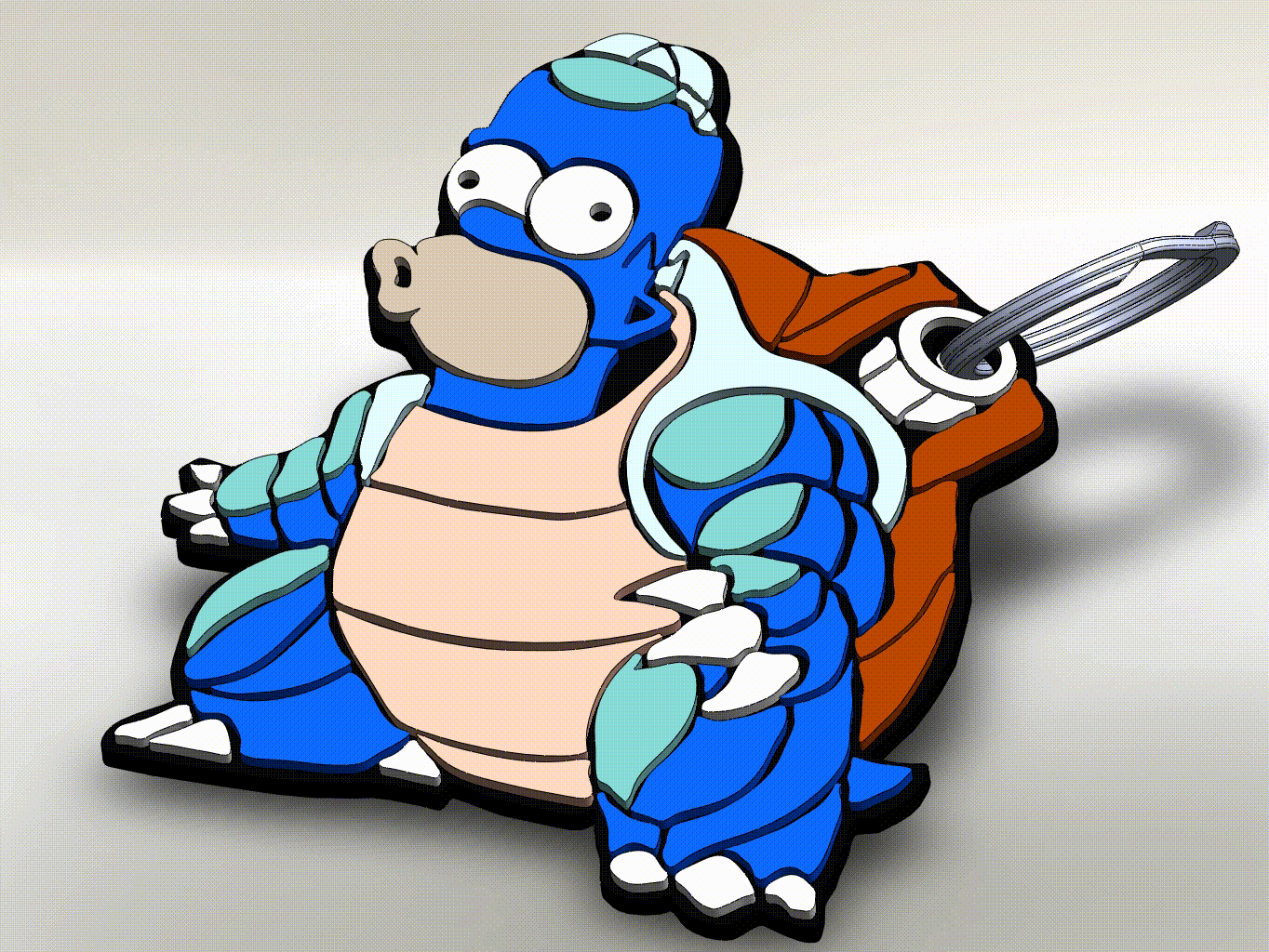 Free STL file Homer Keychain - Blastoise 🗝️ (3MF)・3D printable model to ...