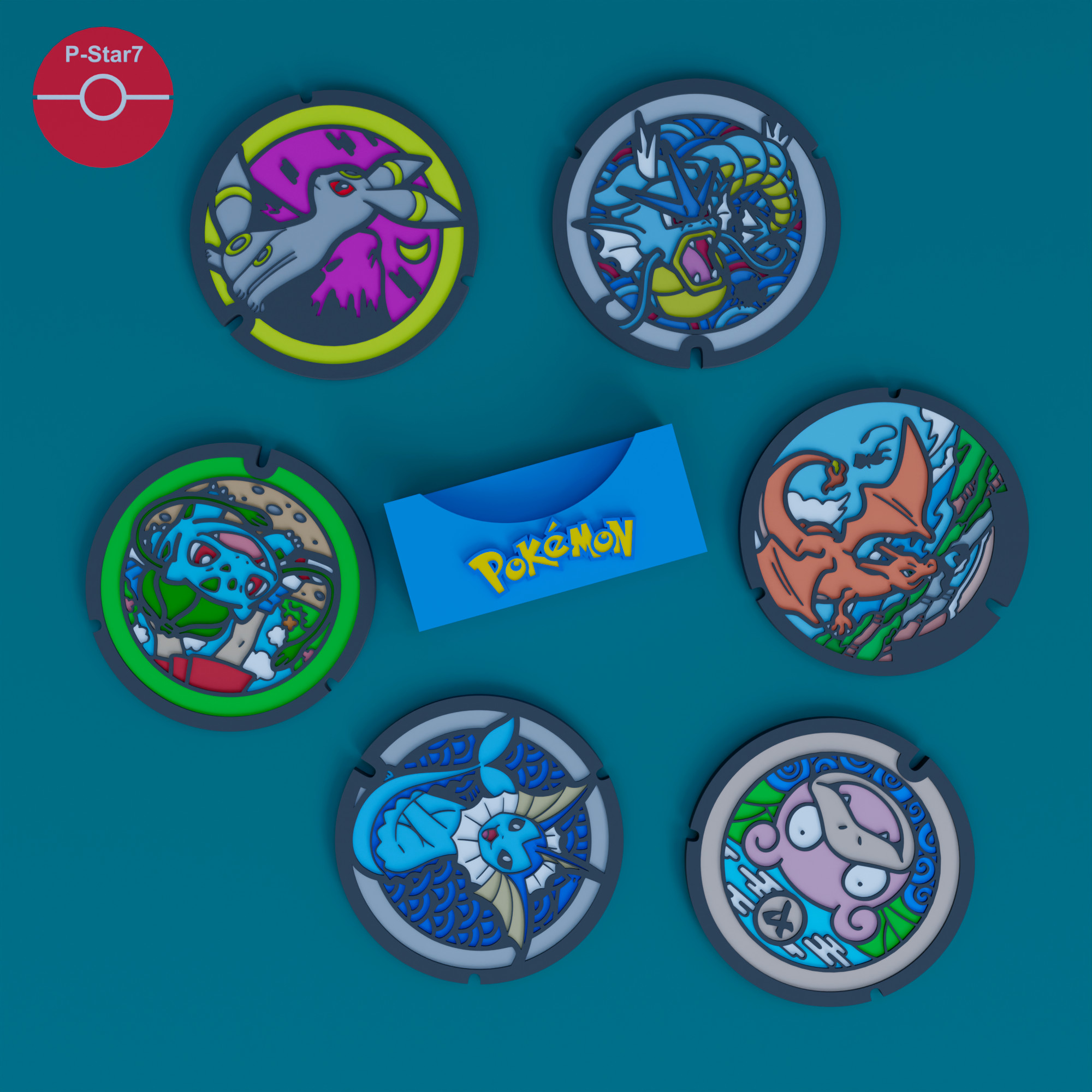 🐉 POKEMON UTILITY HOLE COVERS - COMPLETE PACK・ 3D File for ・Cults
