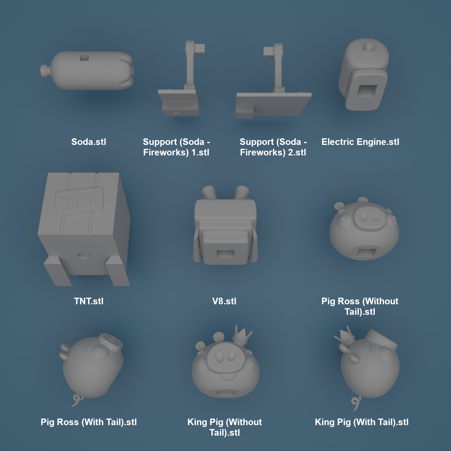 3D file BAD PIGGIES PACK 1 😡 ・3D printer model to download・Cults