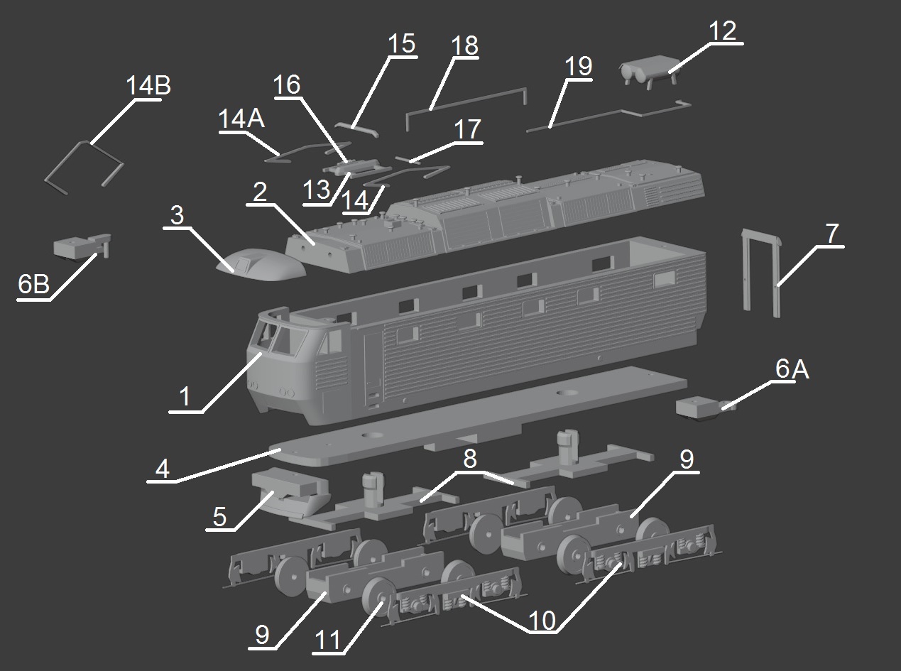 STL file ChS7 DC PASSENGER LOCOMOTIVE 🚂 ・3D printing idea to download・Cults