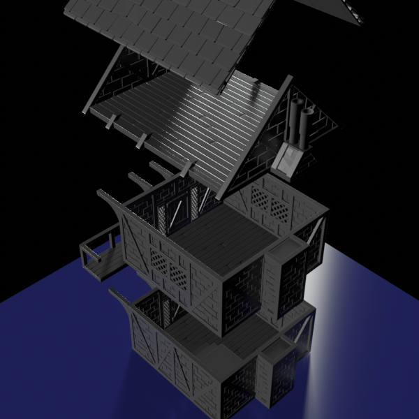 🏗️ Another 3 Floored Fantasy Building w/ Balcony RPG Terrain 28mm・ STL ...