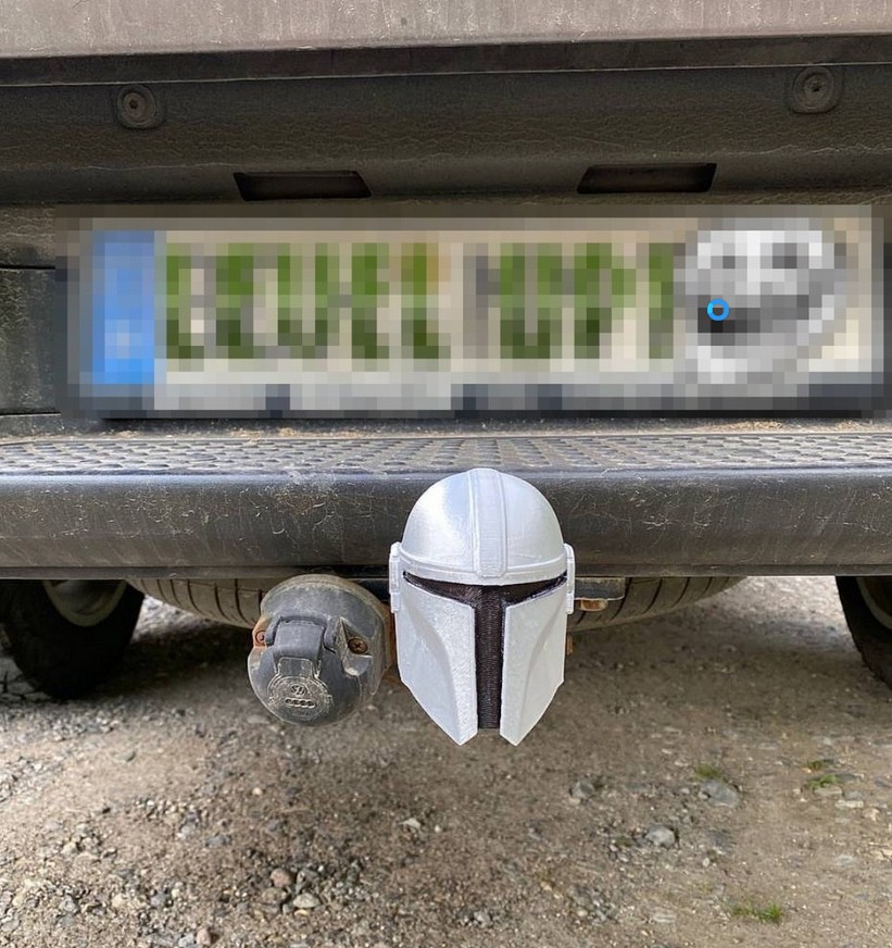 🪖 Mandalorian Helmet hitch tow ball cover・Free STL File for ・Cults