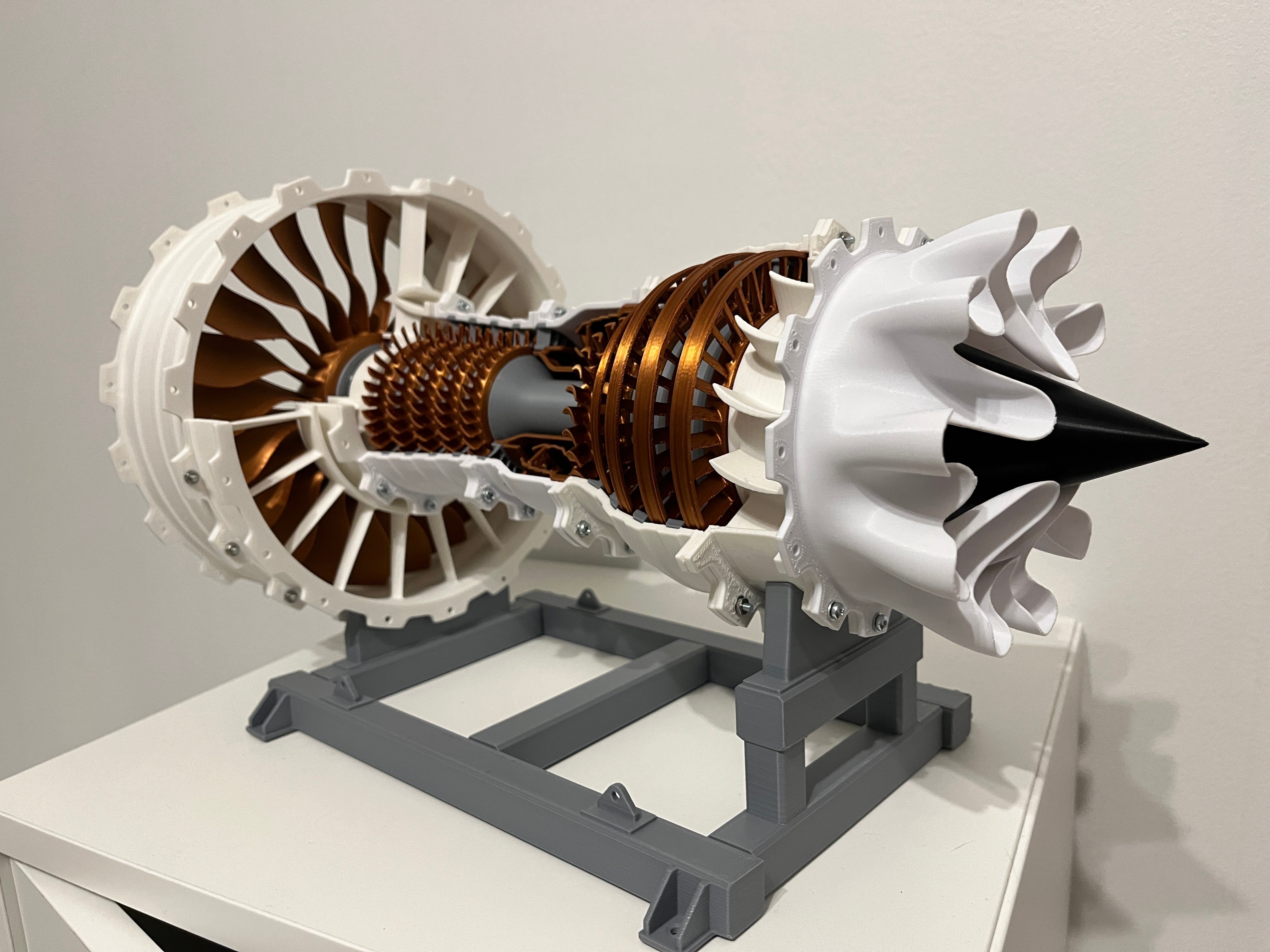 3D printing 3D Printable Jet Engine - Minimal printing supports・Cults