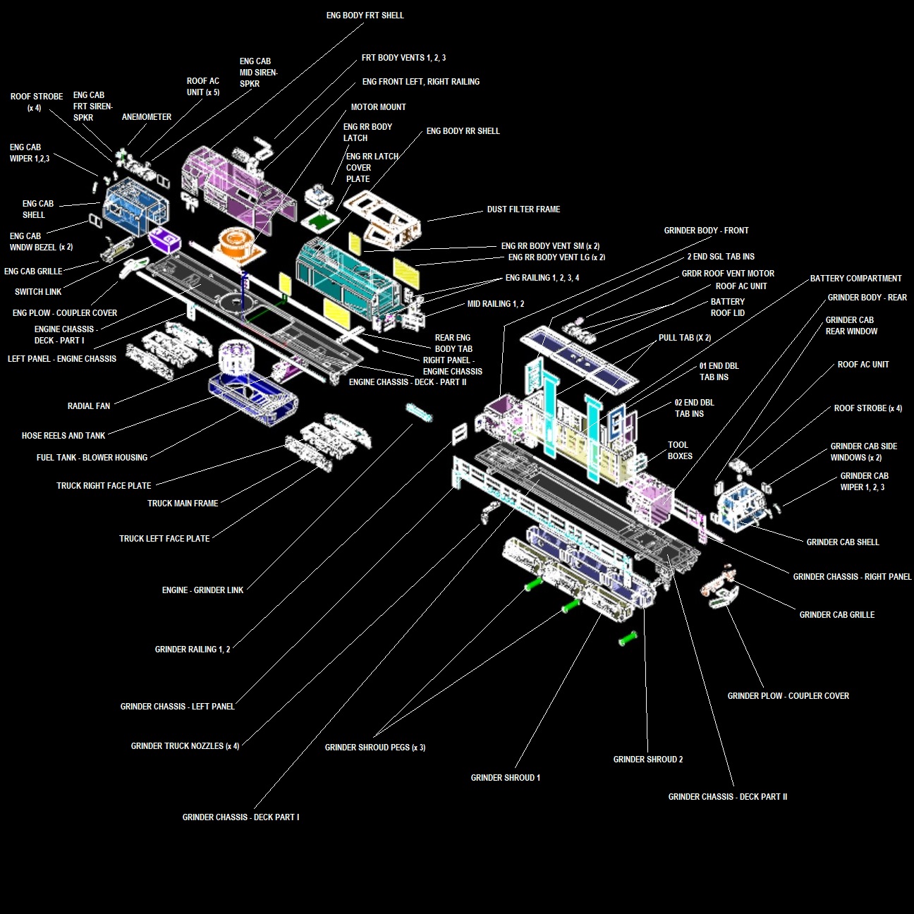 🚂 HO Scale LORAM RGS1 Rail Grinder Track Vacuum Maintenance of Way・ 3D ...