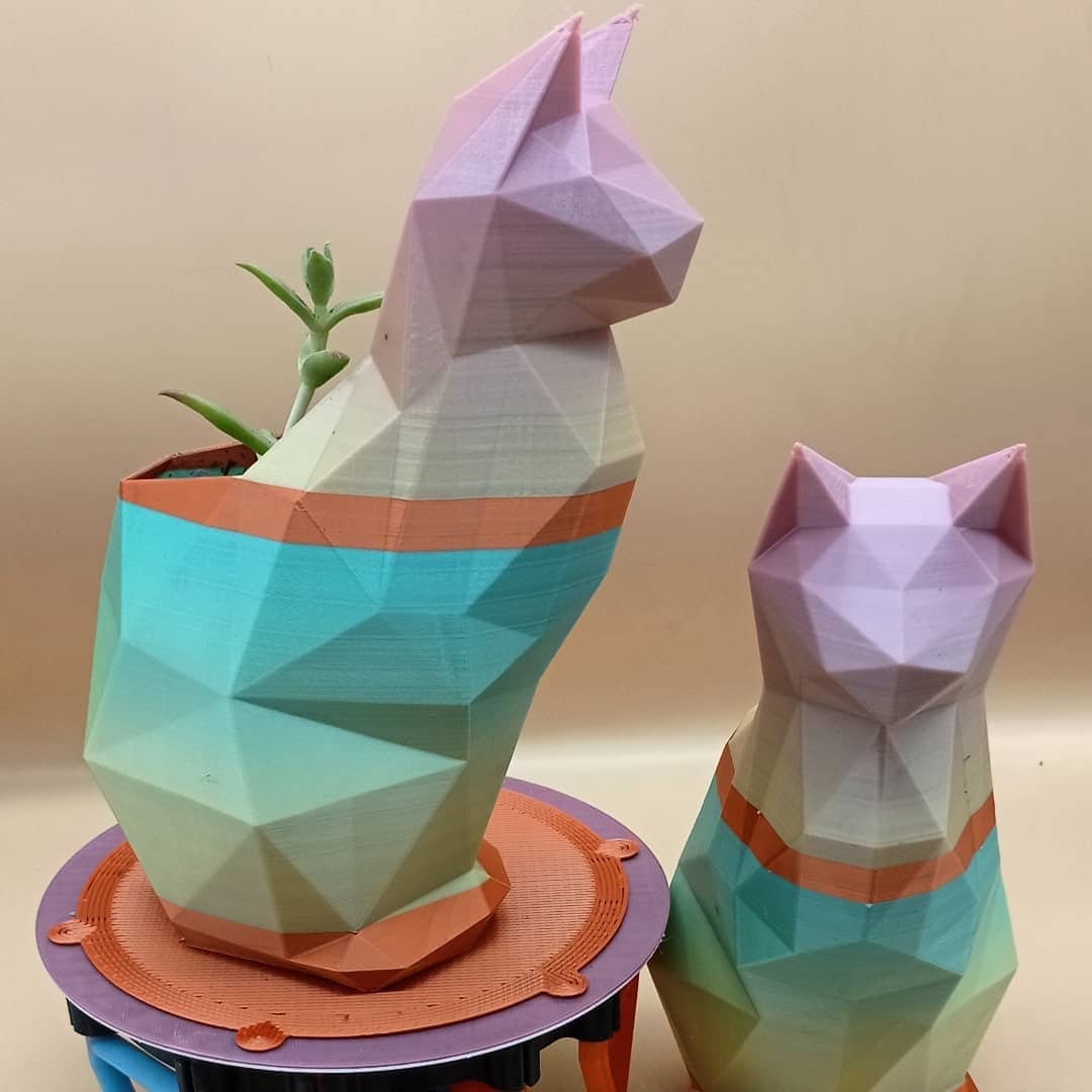 3D printing Wonton Cat Planter • made with Ender 3・Cults