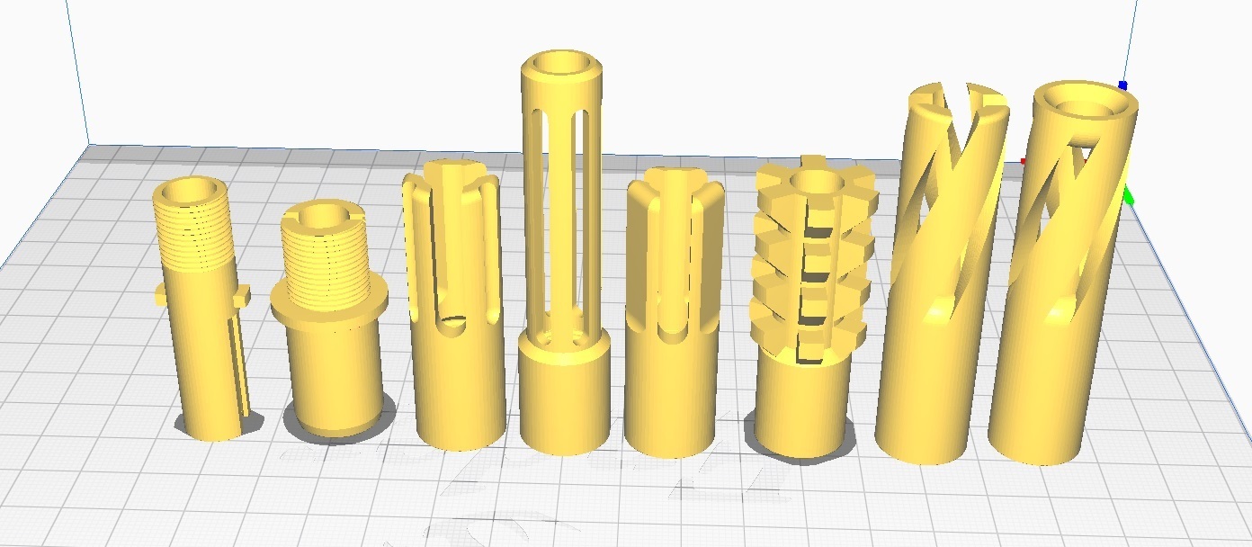 🗼 TM MP7 outer barrel and 6 flash hiders for longer inner barrel・ STL ...