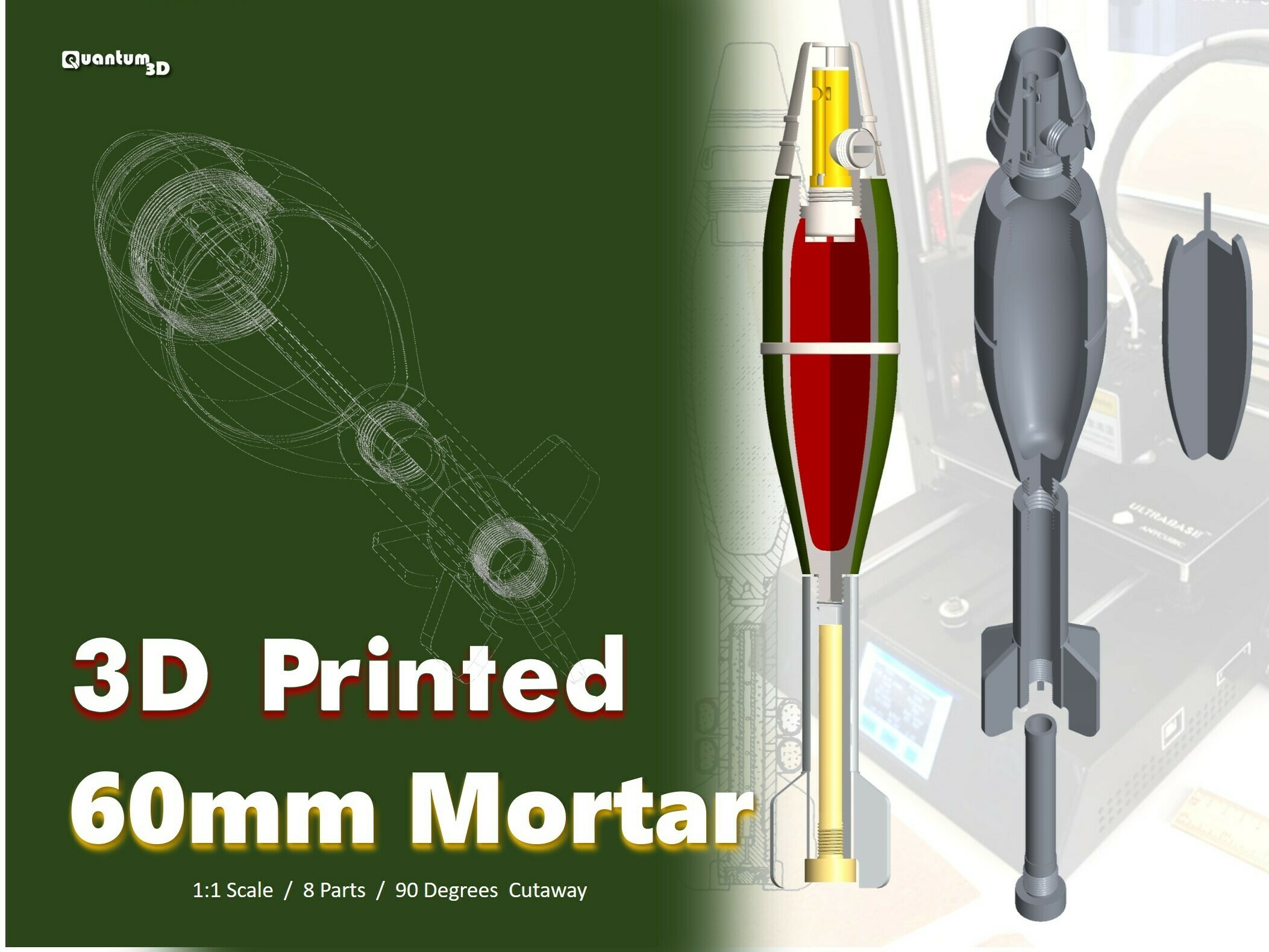 Archivo STL gratis 60mm Mortar Projectile - Cutaway 🪖・Diseño imprimible ...