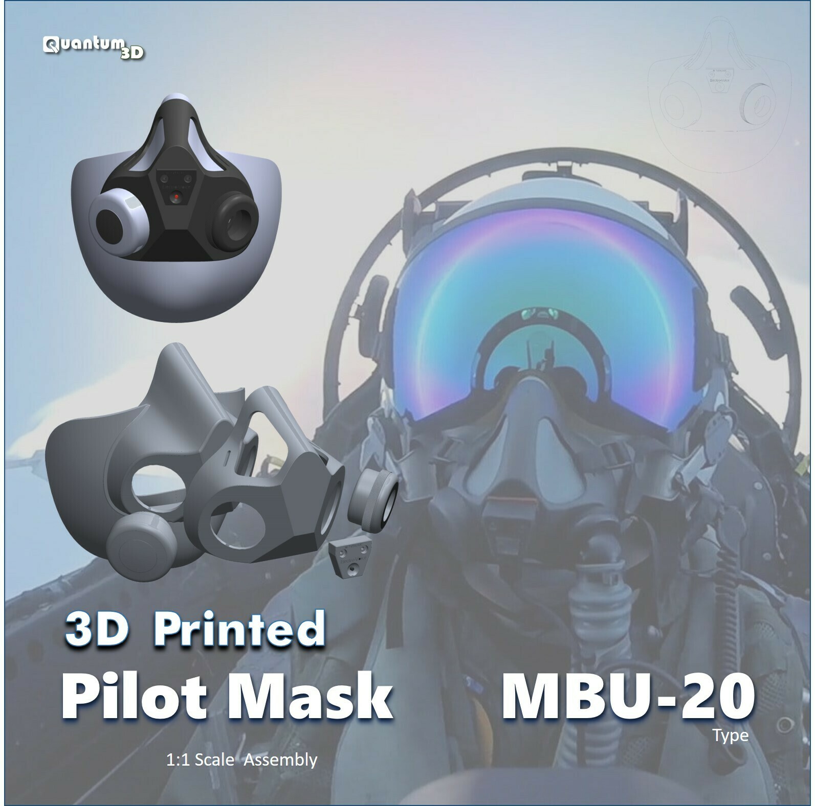 🧑‍ ️ Pilot Mask Assembly / MBU-20 Mask・ 3D File for ・Cults