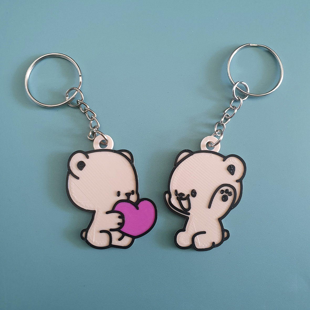 STL file Milk & Mocha Bear couple key chains (OPTION 2) 🥛 ・3D printer ...