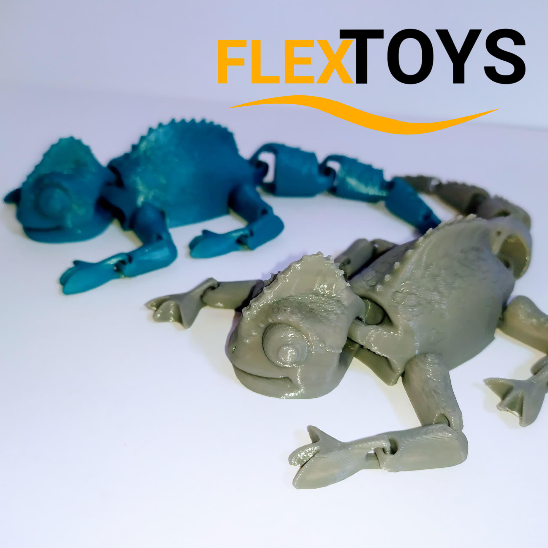 🧸 Cute Flexi Chameleon・ STL File for ・Cults
