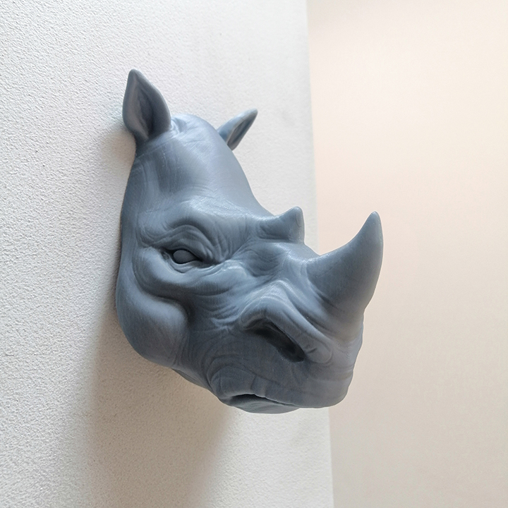 STL file Rhinoceros wall hanging 🦏 ・3D print model to download・Cults
