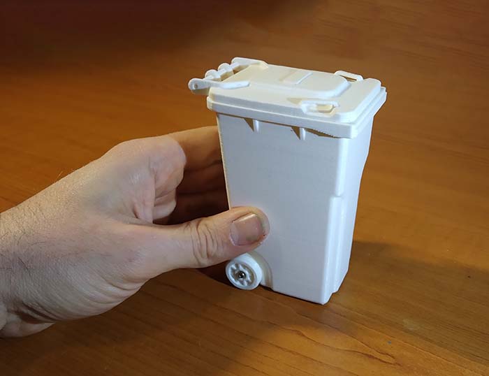 🧰 Articulating wheeled Dustbin pencilbox desk organizer・ STL File for ...