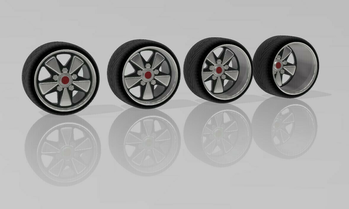Archivo OBJ Ruedas Porsche Fuchs escala 1:24 y 1:25 🎨 ・Objeto ...