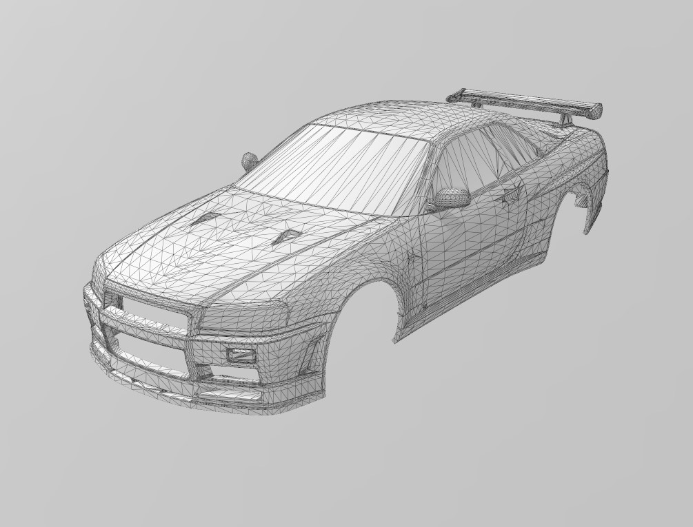Fichier OBJ Nissan GT-R R34 Skyline 1:24 & 1:25 Scale 🎨・Modèle pour ...