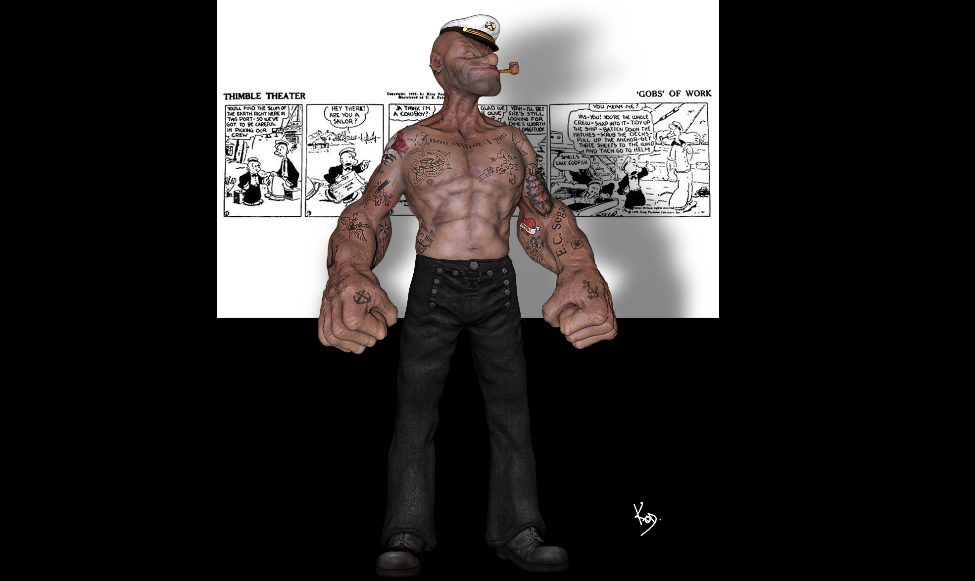 👽 Popeye・ STL File for ・Cults