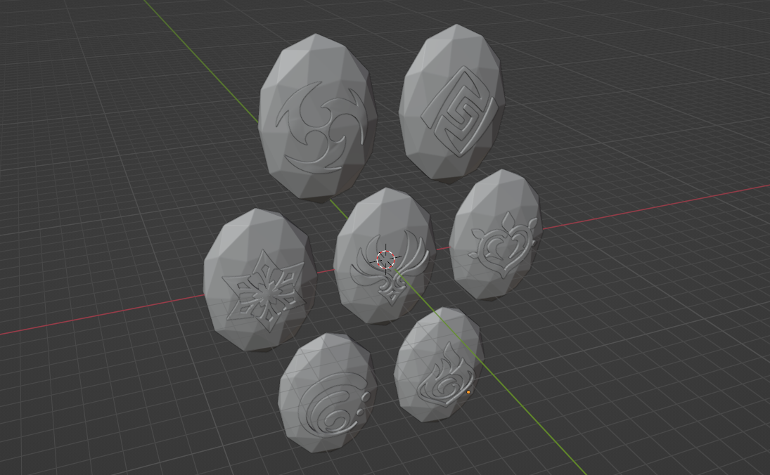 Free STL file Genshin Impact Gemstones 7 Element Print Ready 🎲 ・3D ...