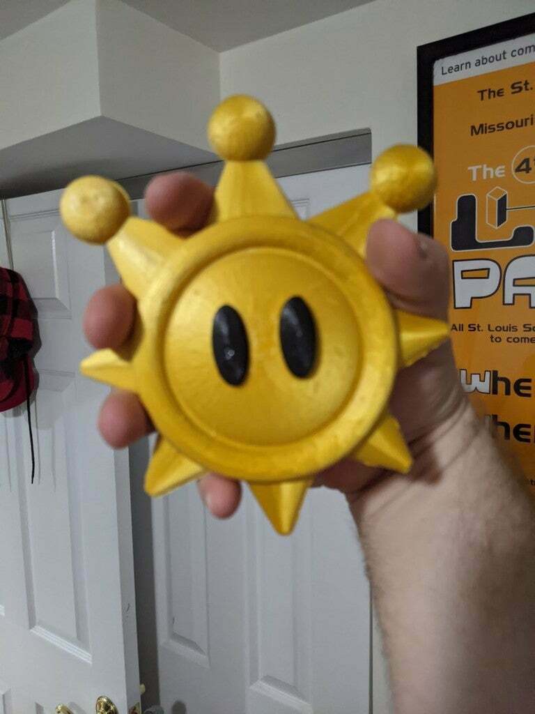 🎲 Shine Sprite from Super Mario Sunshine SPLIT・Free STL File for ・Cults