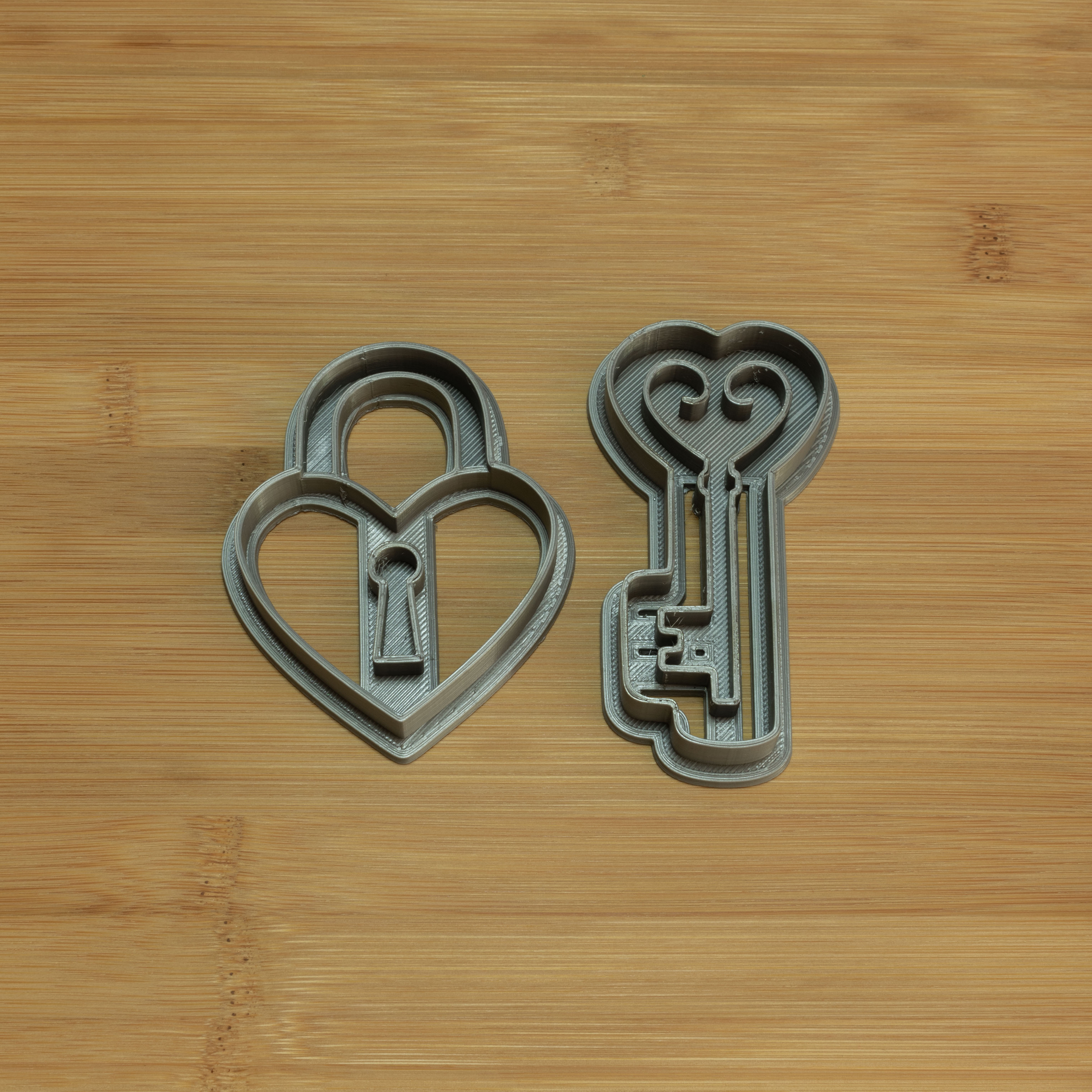 🍪 valentine's day cookie cutters, lock heart and key・ STL File for ・Cults