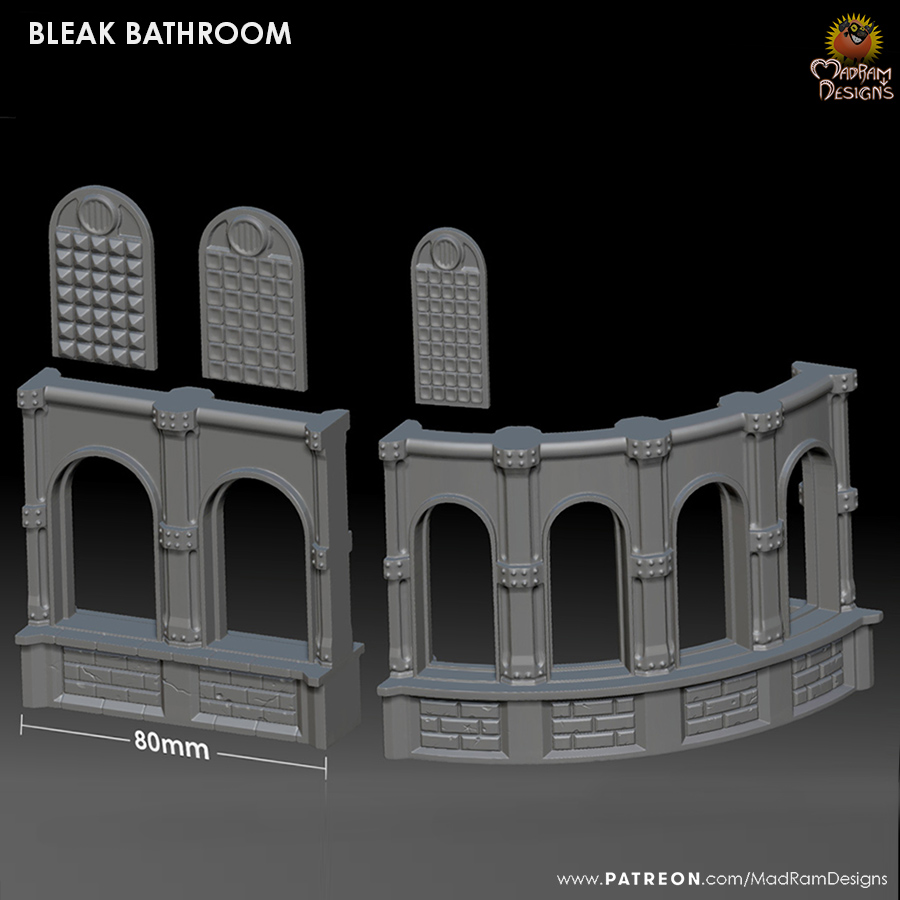 🚽 Bleak Bathroom Scatter Terrain・ 3D File for 3D printing・Cults