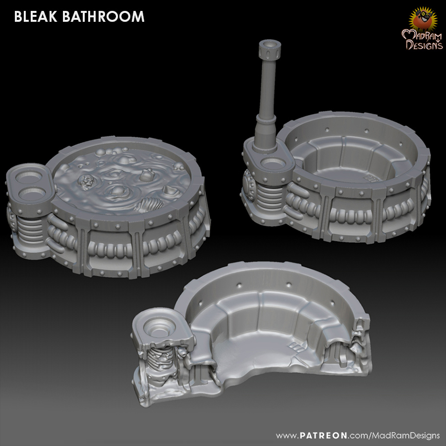 🚽 Bleak Bathroom Scatter Terrain・ 3D File for 3D printing・Cults