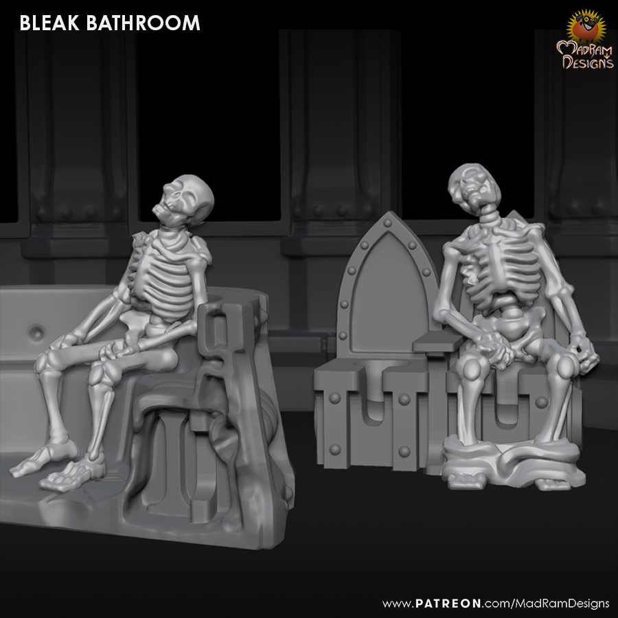 🚽 Bleak Bathroom Scatter Terrain・ 3D File for 3D printing・Cults