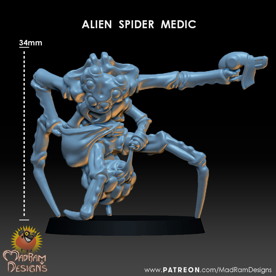 👽 Alien Spider Medic・ 3D File for ・Cults