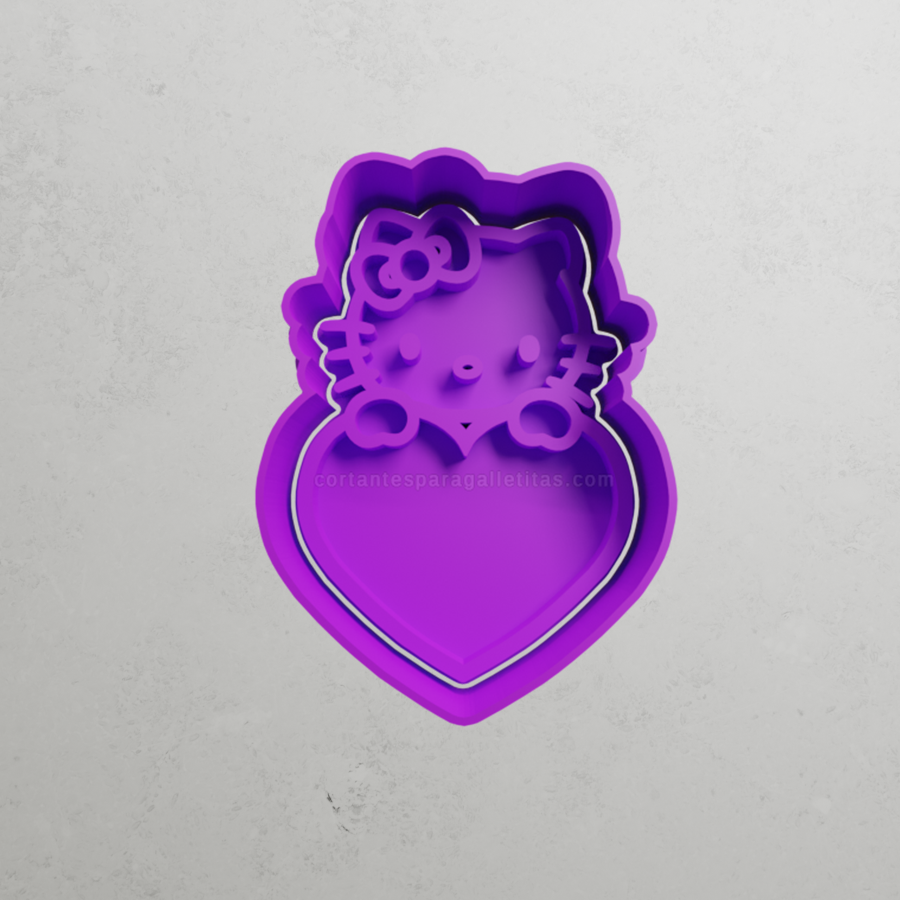 STL file hello kitty holding heart 👋 ・Template to download and 3D print ...