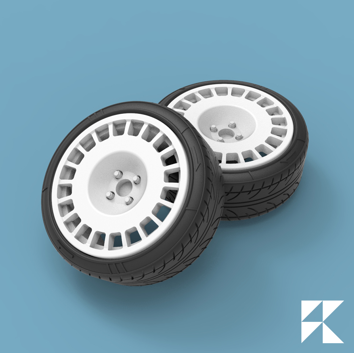 🛞 Classic wheels - OZ Rally style - Wheel set for model cars and ...