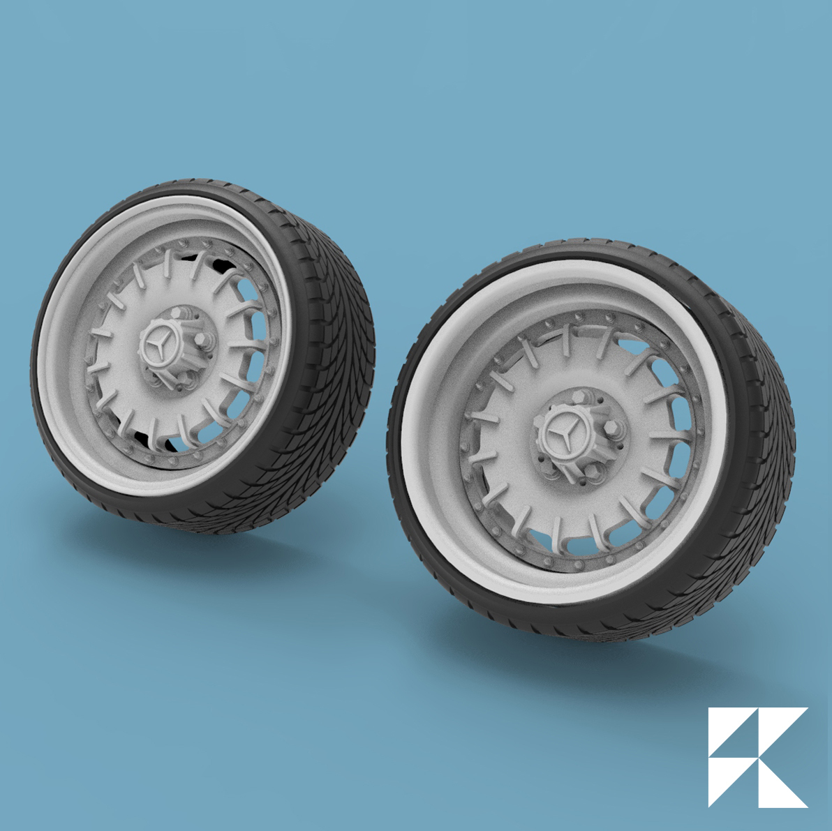 STL file Custom wheels - MB Barock 2 piece - wheel set for scale models ...