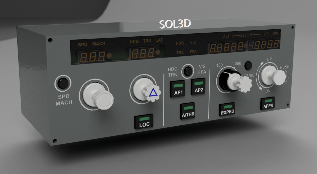 ️ A320 FCU Panel Fully 3D Print・ STL File for ・Cults