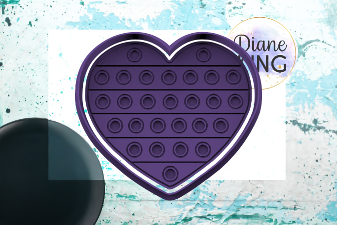 STL file pop it heart 💜 ・Model to download and 3D print・Cults