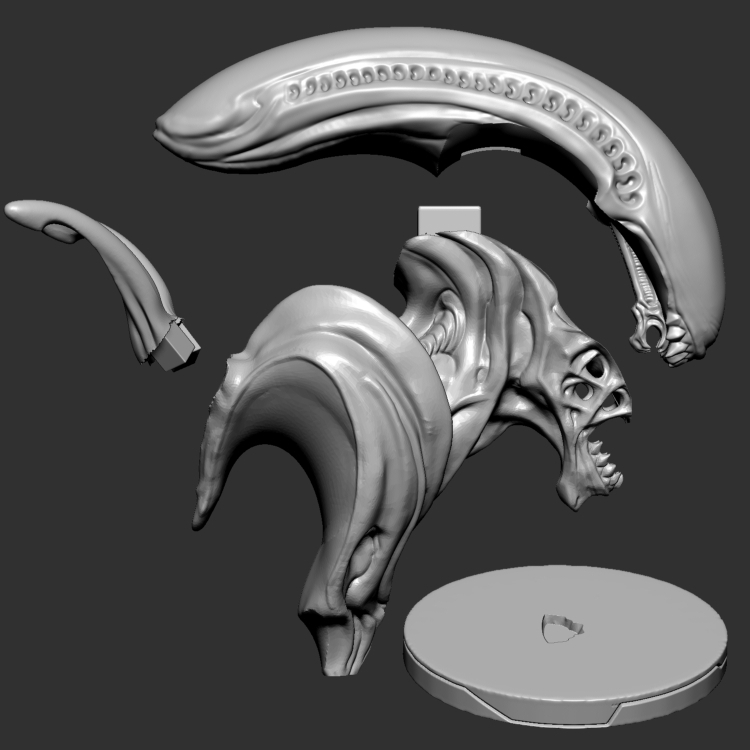 👽 alien xenomorph-bust・ OBJ File for ・Cults