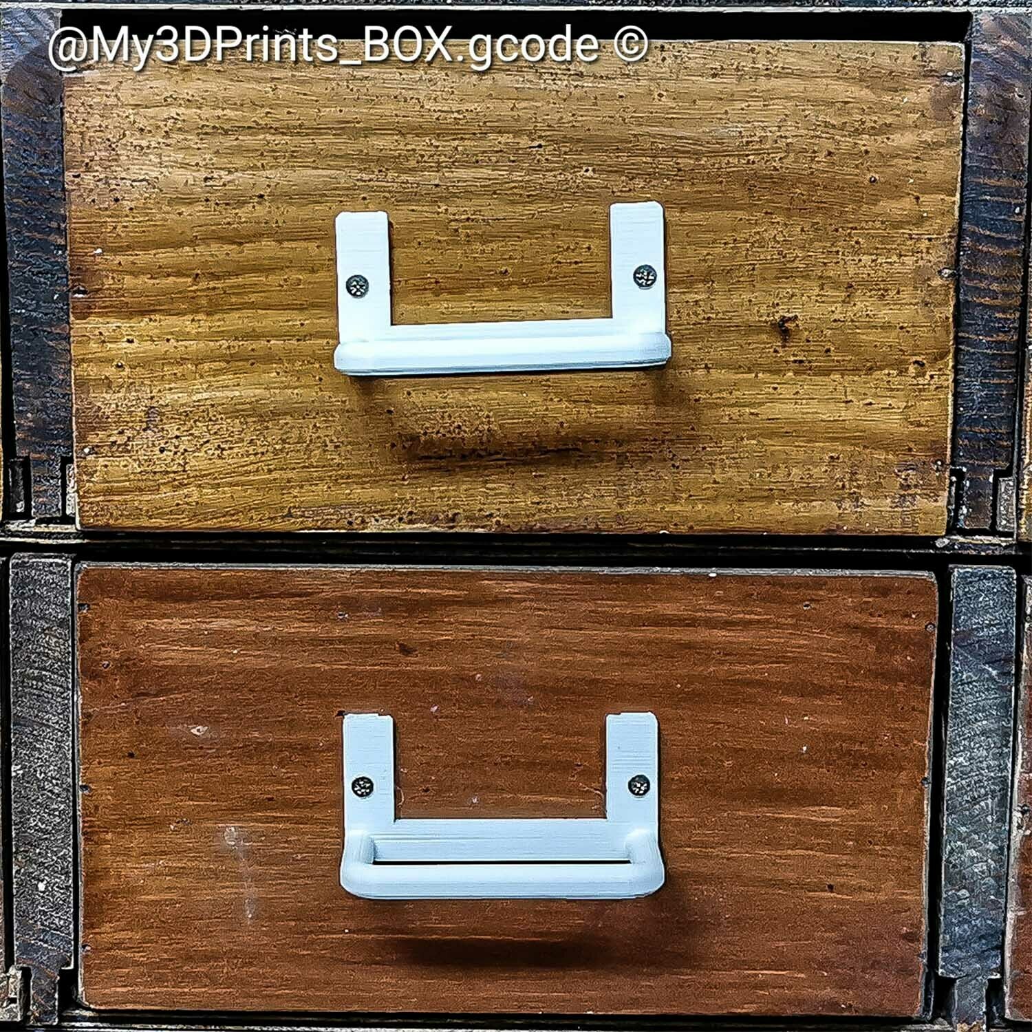 Free STL file Drawer handler with holder label 🏷️ ・3D printing idea to ...