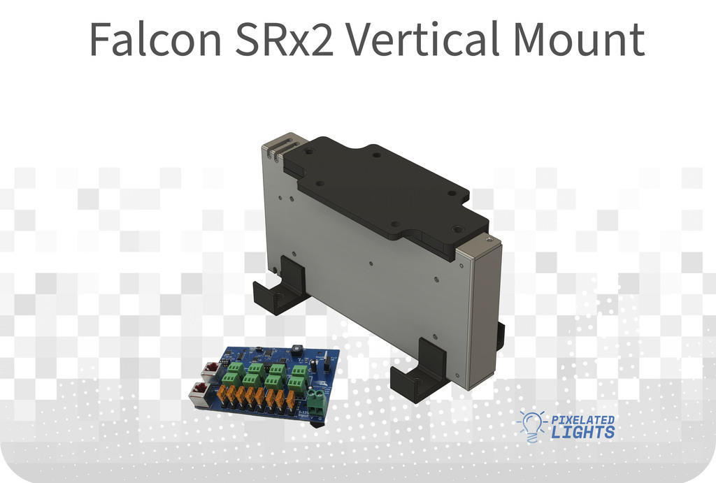 🎄 Falcon - SRx2 Smart Receiver - Vert PSU Mount・Free 3D File for ・Cults
