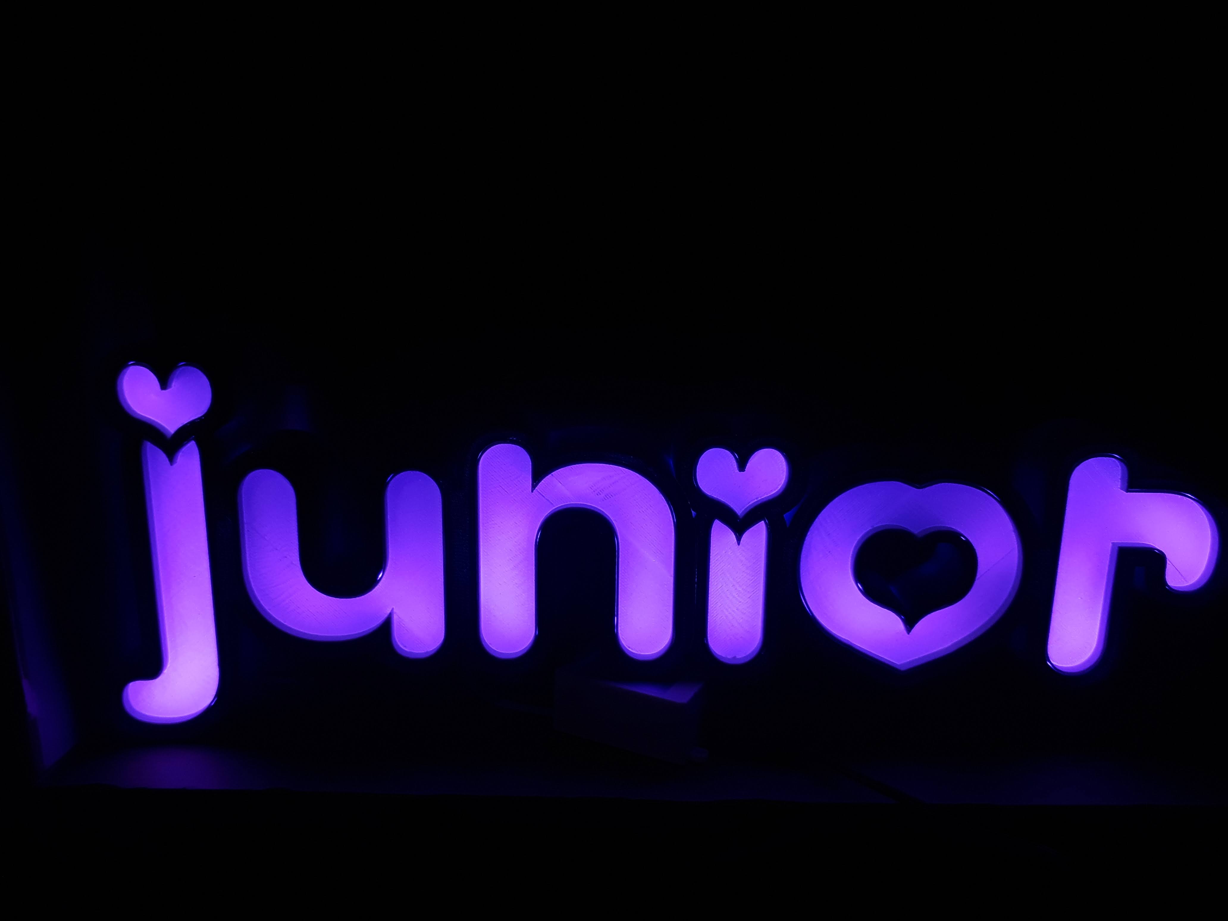 STL file NAME LED JUNIOR 🔦 ・3D printer design to download・Cults