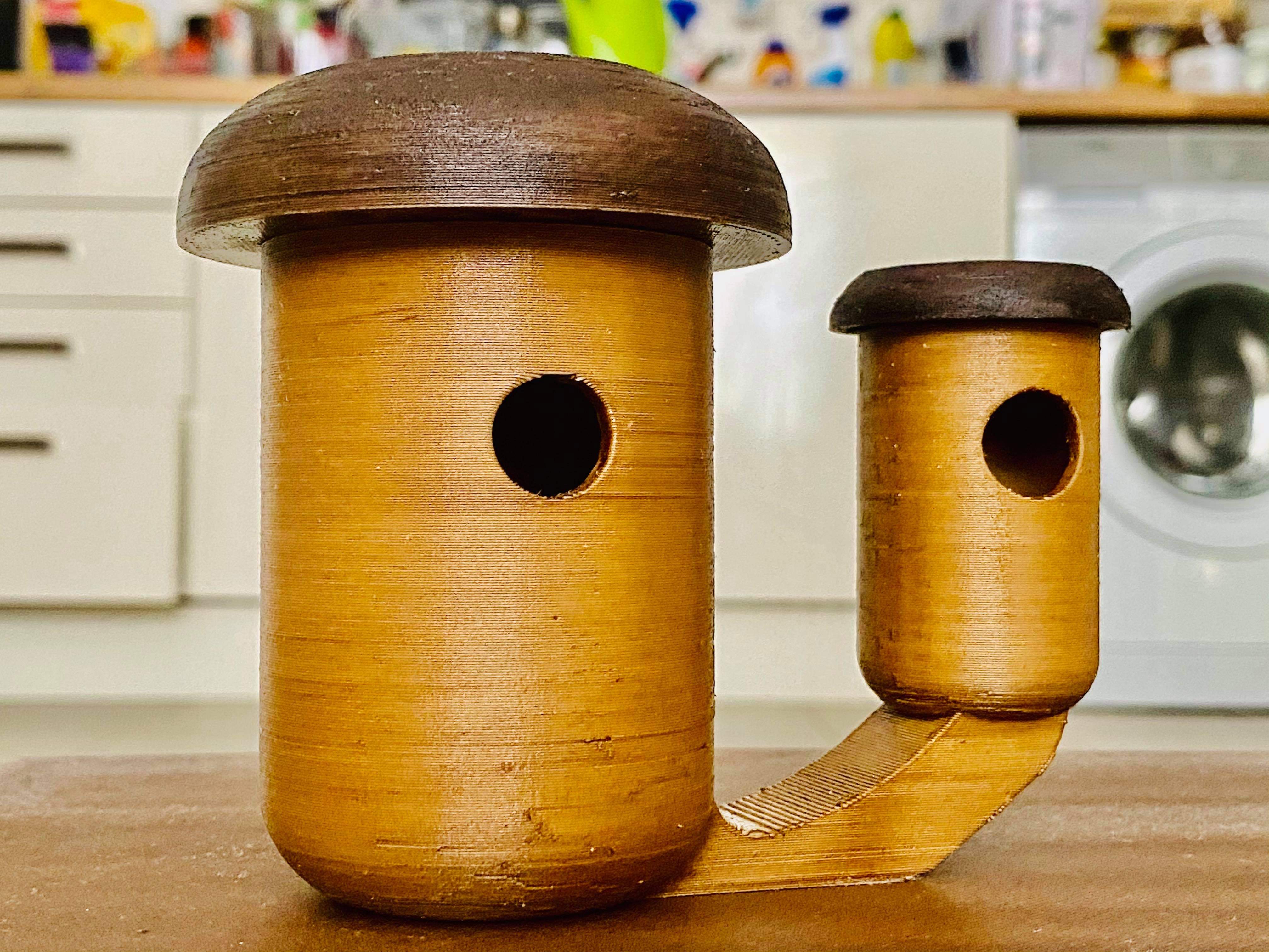 3D-Datei Mushrooms Duo - Vogelhaus und Futterhaus 🌳 ・3D-druckbares ...