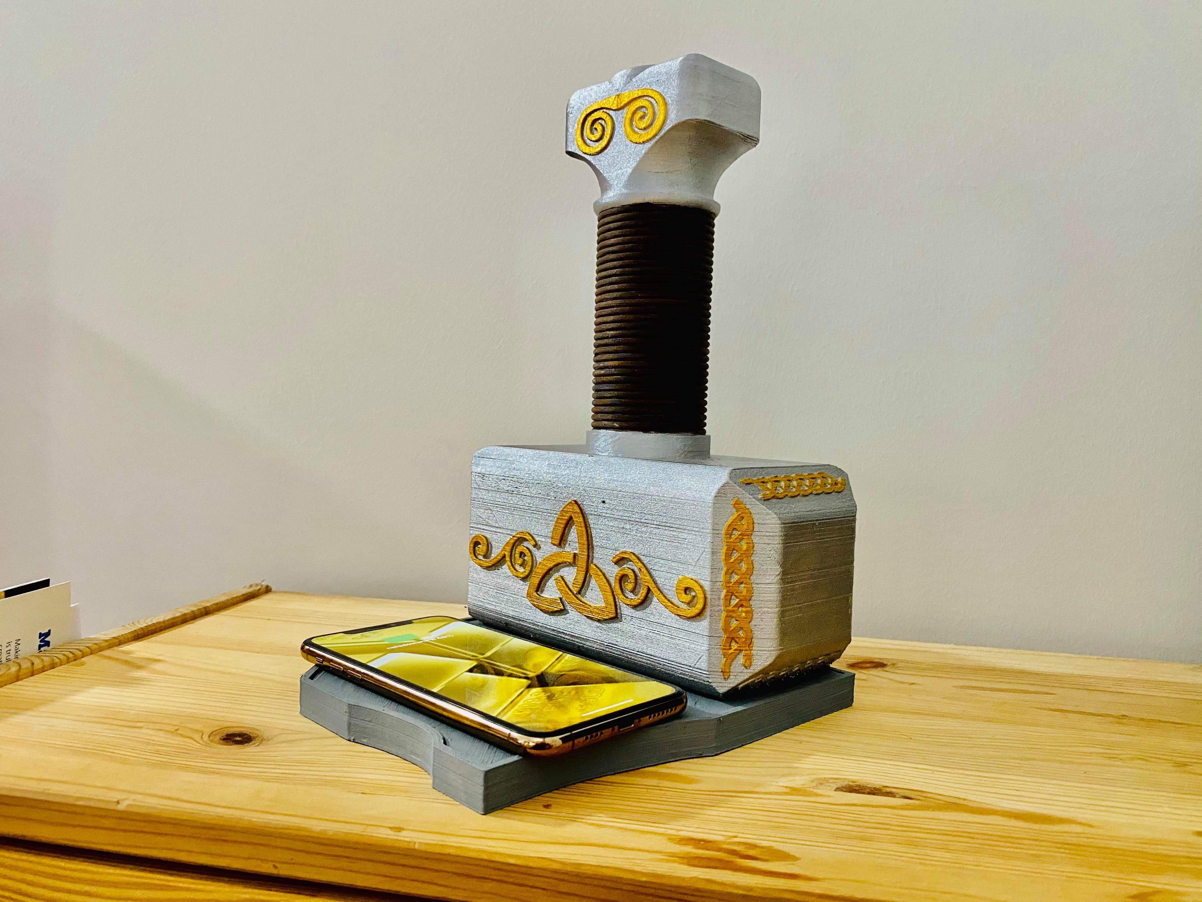🔨 Mjölnir Thor Hammer Headphones Stand with Wireless Charger・ 3D File ...