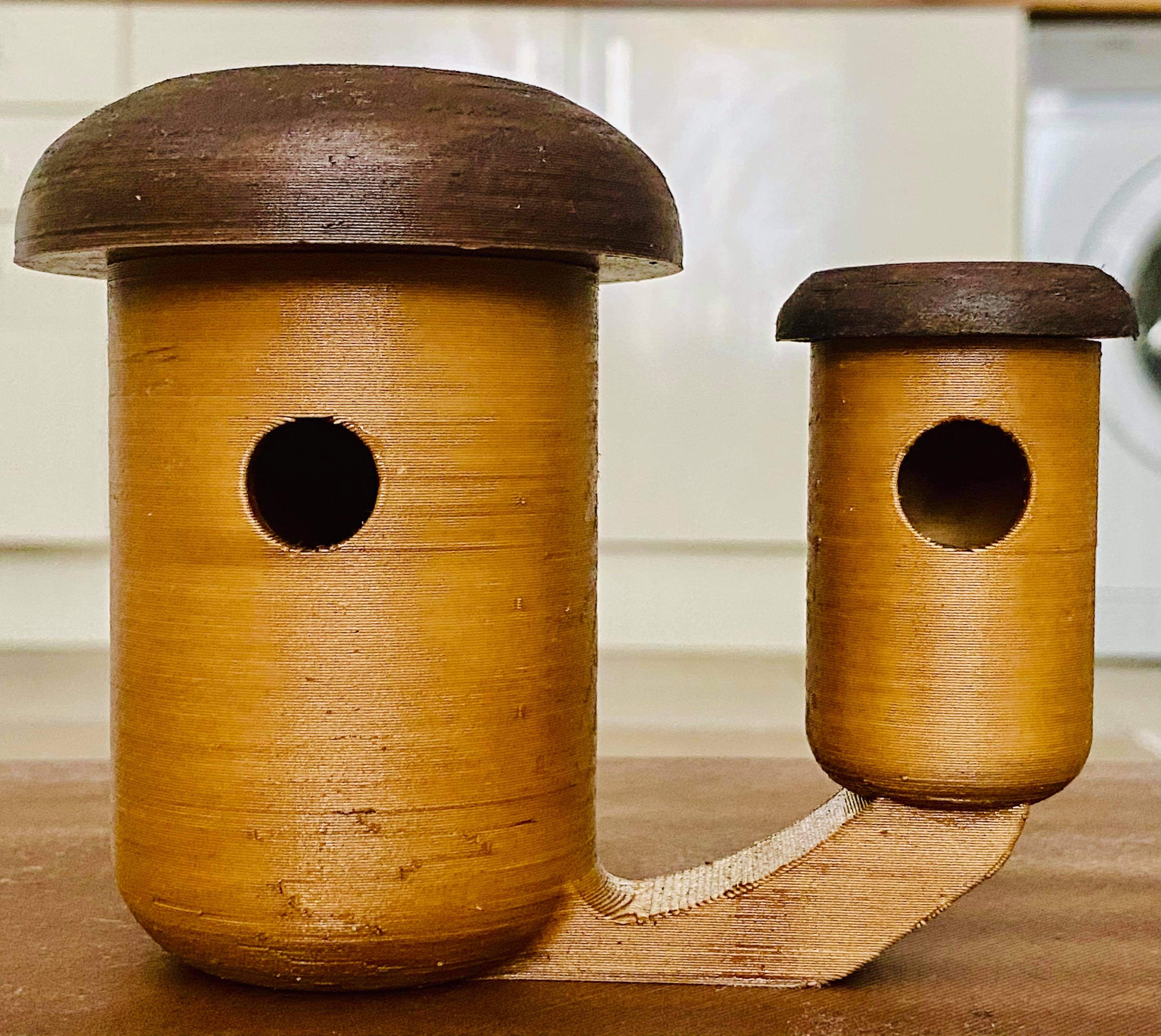 3D-Datei Mushrooms Duo - Vogelhaus und Futterhaus 🌳 ・3D-druckbares ...