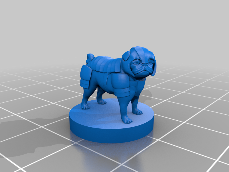 🐶 Pug in Armor・Free STL File for 3D printing・Cults