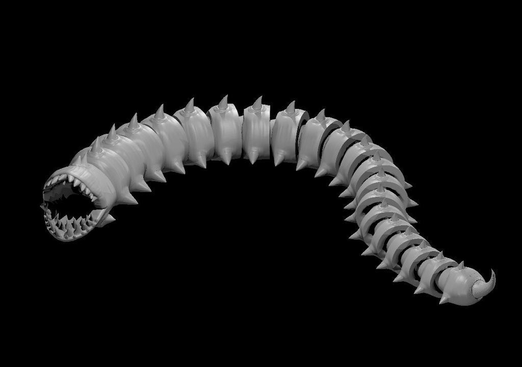 🪱 Purple Worm Articulated・Free STL File for 3D printing・Cults